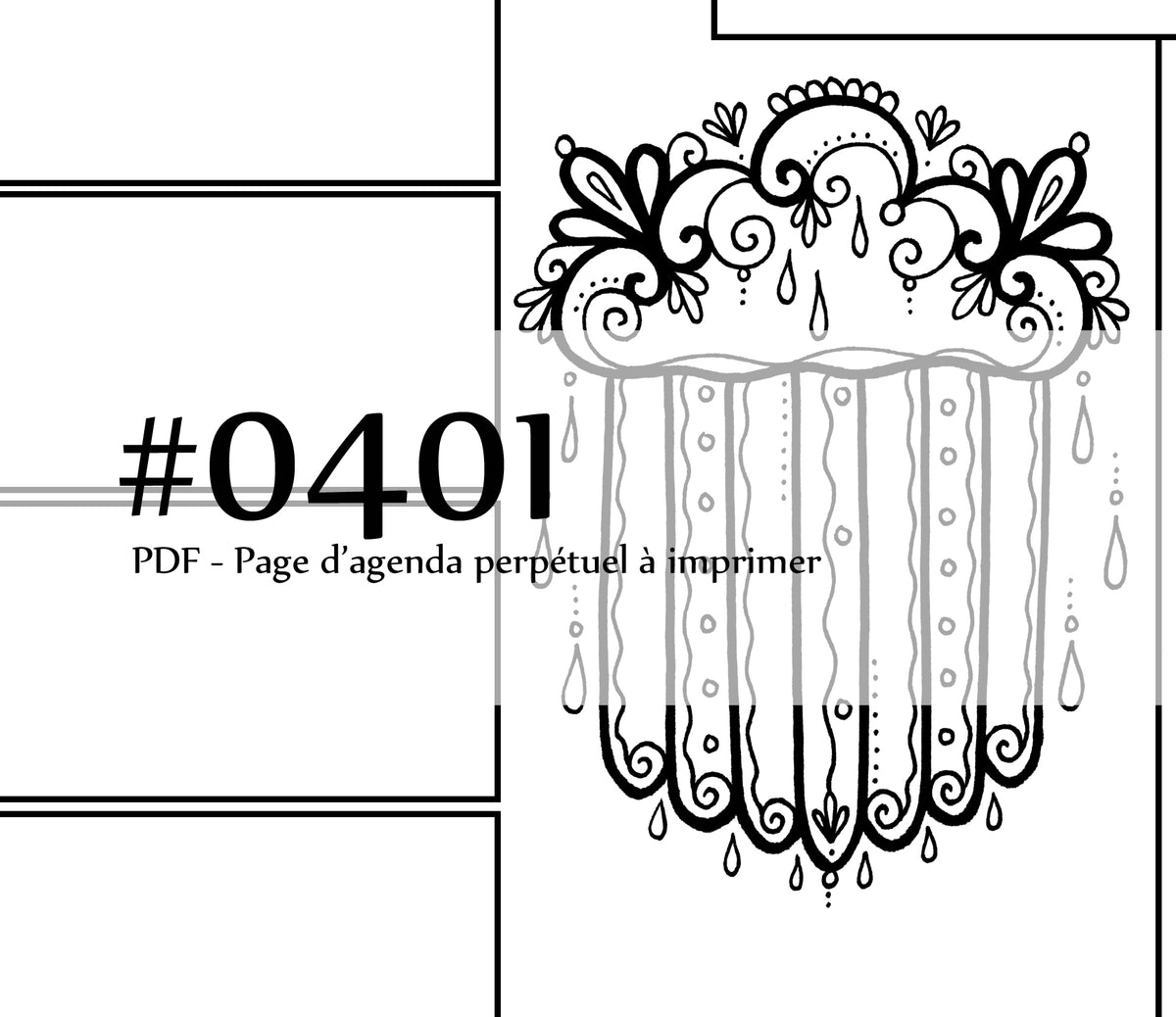 Page #0401 Agenda perpétuel - Téléchargement instantané - PDF à imprim – Créations Joëlle Mercier