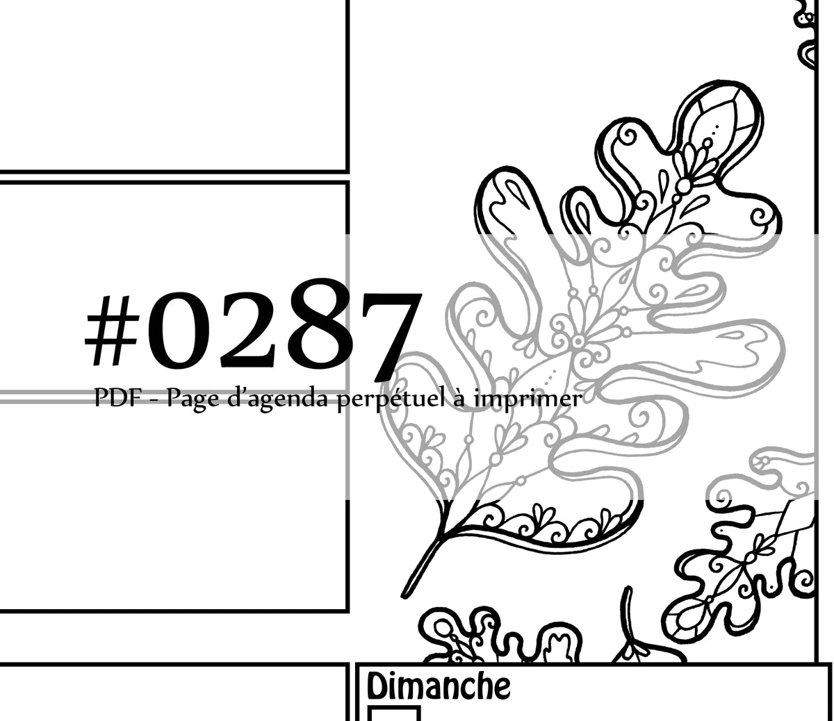 Page #0287 Agenda perpétuel - Téléchargement instantané - PDF à imprim – Créations Joëlle Mercier