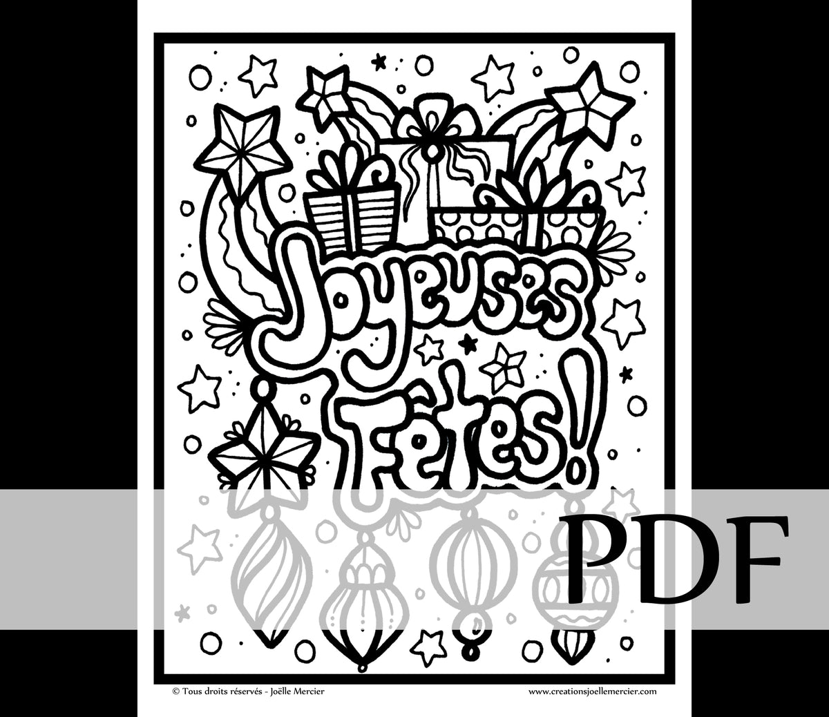 Téléchargement instantané - PDF à imprimer et colorier - JOYEUSES FÊTE ...