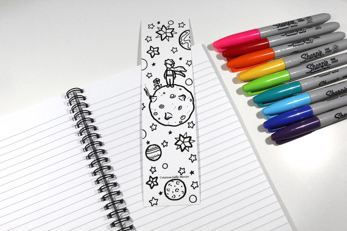 Signet Petit Prince, marque-page à colorier – Créations Joëlle Mercier
