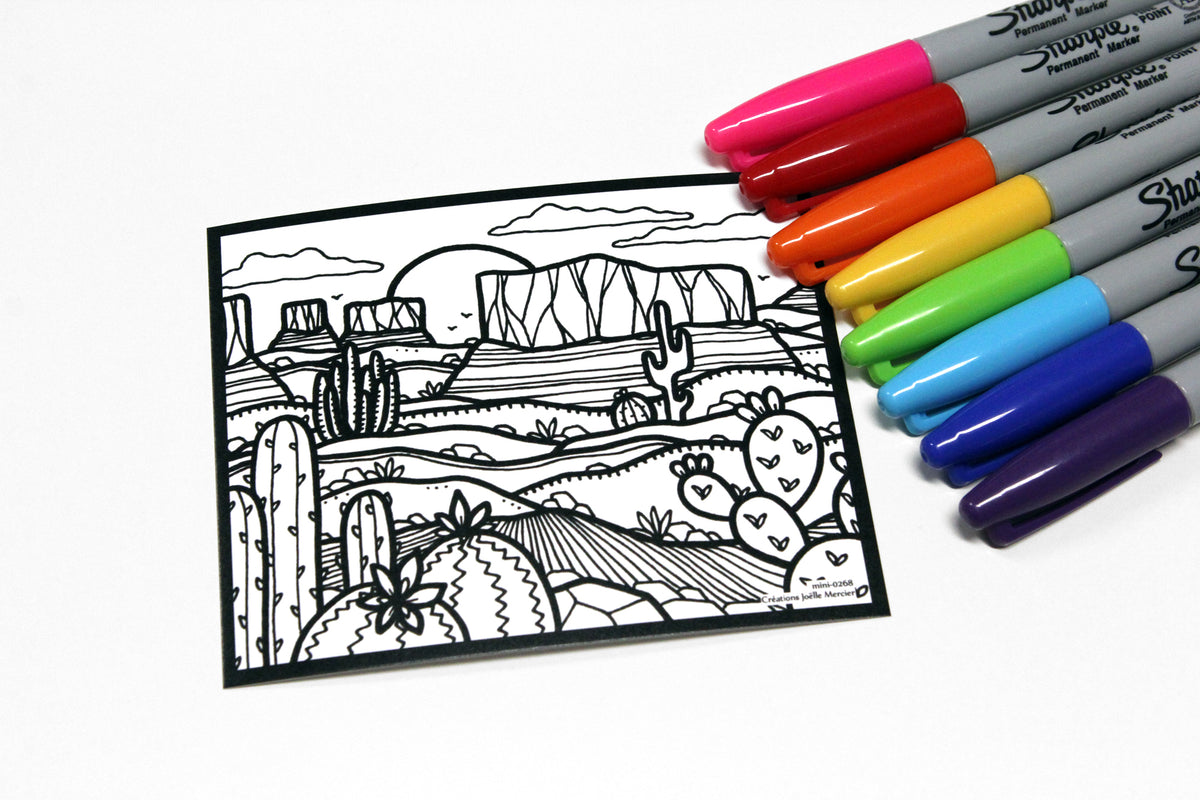 Défi-Mini #0268, ARIZONA, cactus, imprimé sur carton, format 4x5 pouce ...